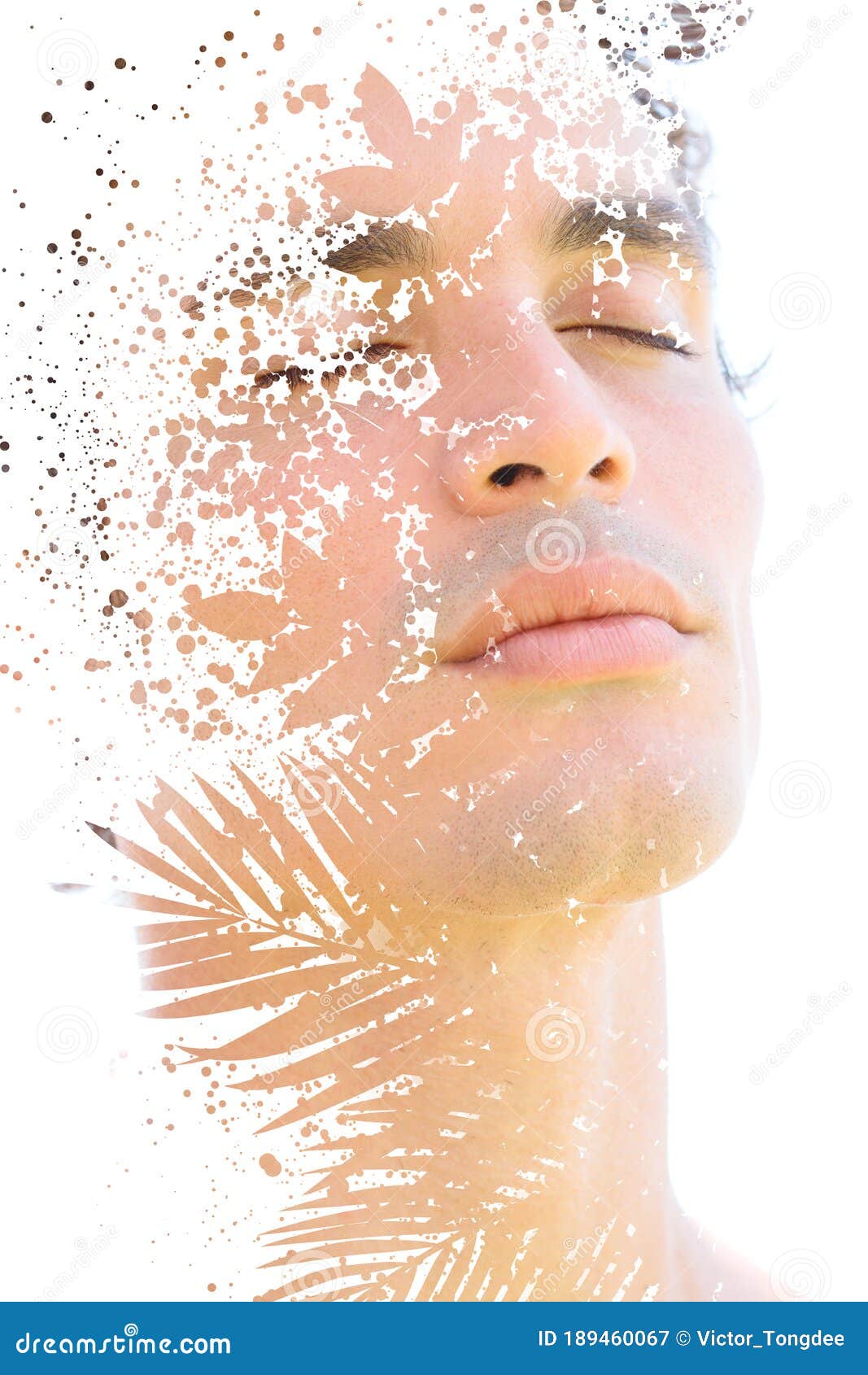 Portrait Combined with a Digital Illustration Stock Image - Image of ...