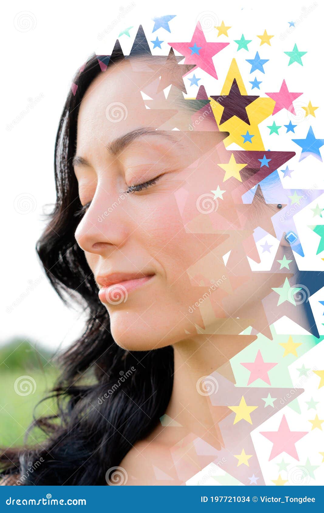 Portrait Combined with a Digital Illustration Stock Photo - Image of ...