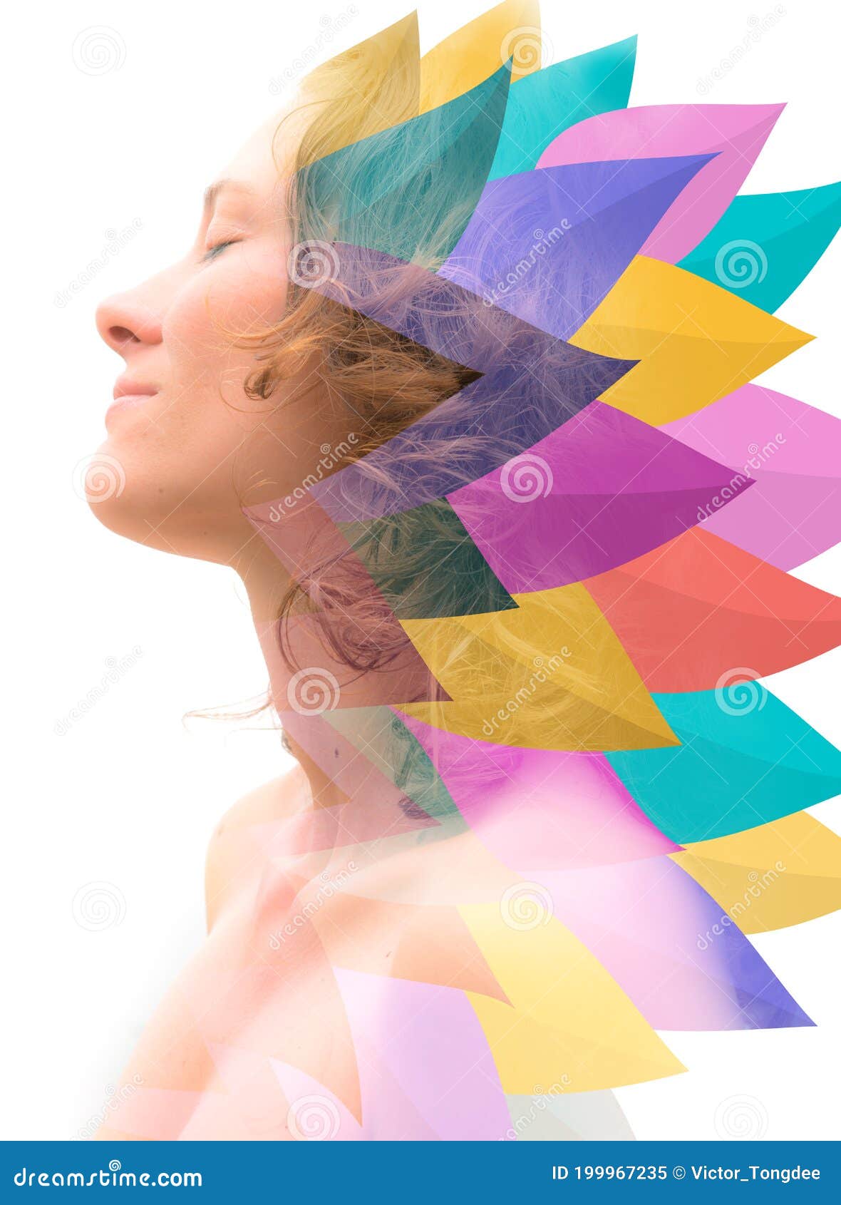 Portrait Combined with a Digital Illustration Stock Image - Image of ...