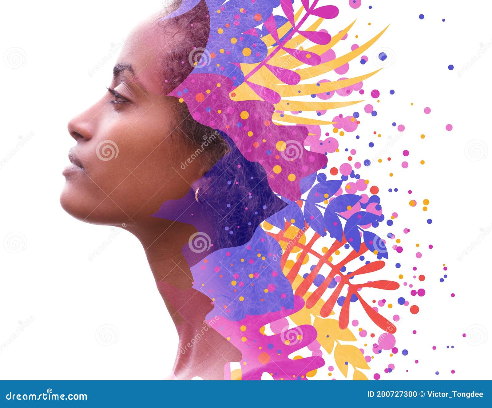Portrait Combined with a Digital Illustration Stock Photo - Image of ...