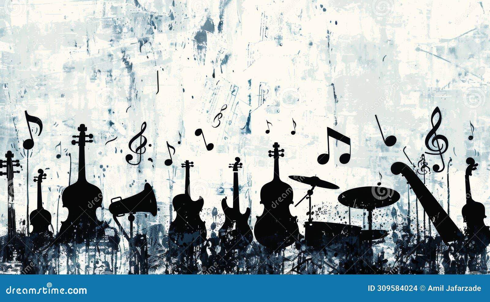 Musical Silhouettes. Symphony of Shadows and Light Stock Photo - Image ...