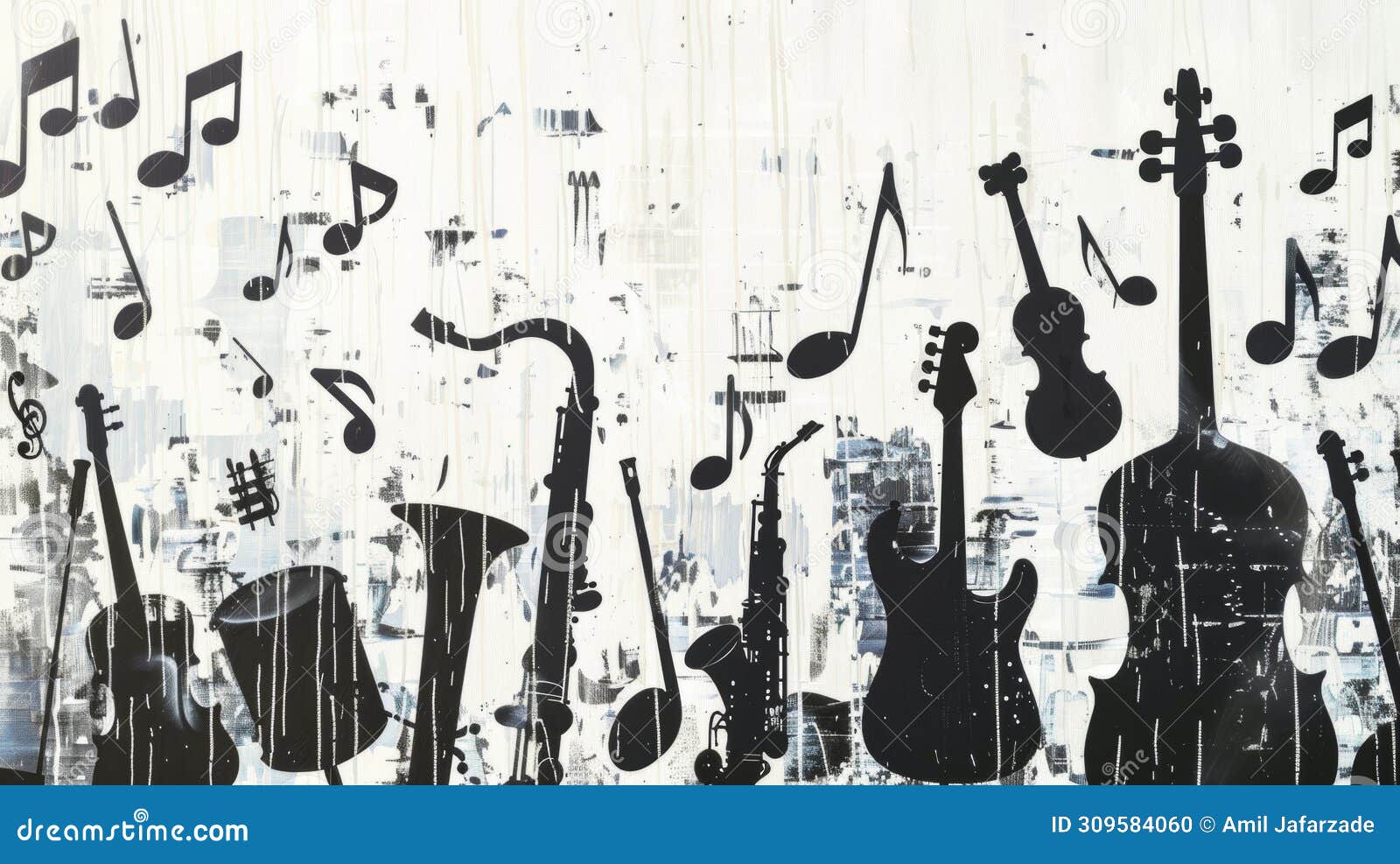 Musical Silhouettes. Symphony of Shadows and Light Stock Photo - Image ...