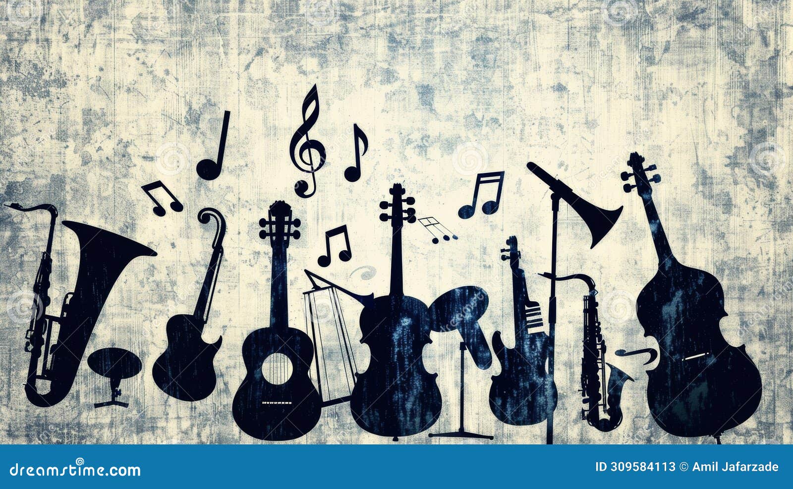 Musical Silhouettes. Symphony of Shadows and Light Stock Image - Image ...