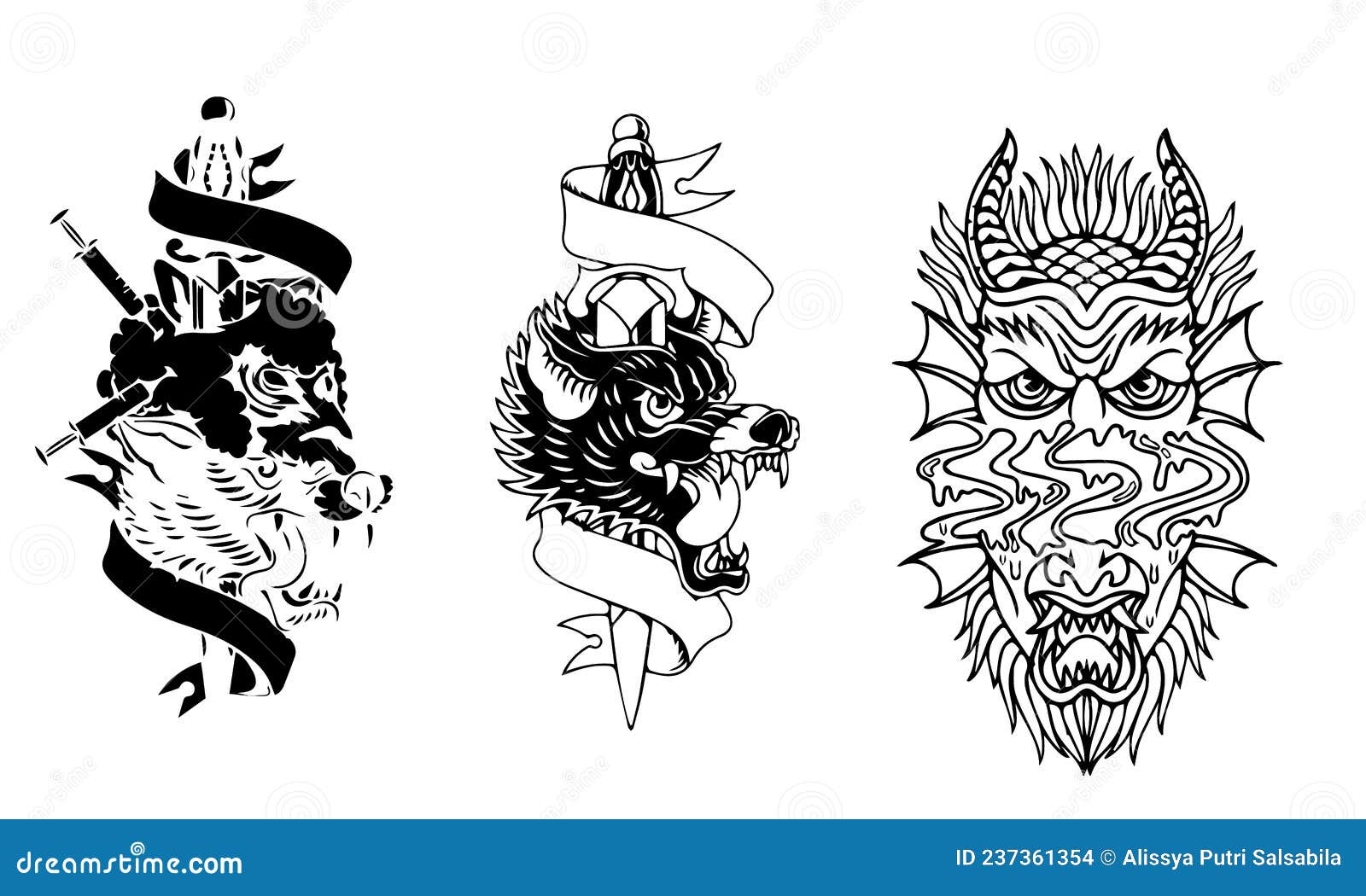 The Devil (black & White) Vector Illustration | CartoonDealer.com #56776240