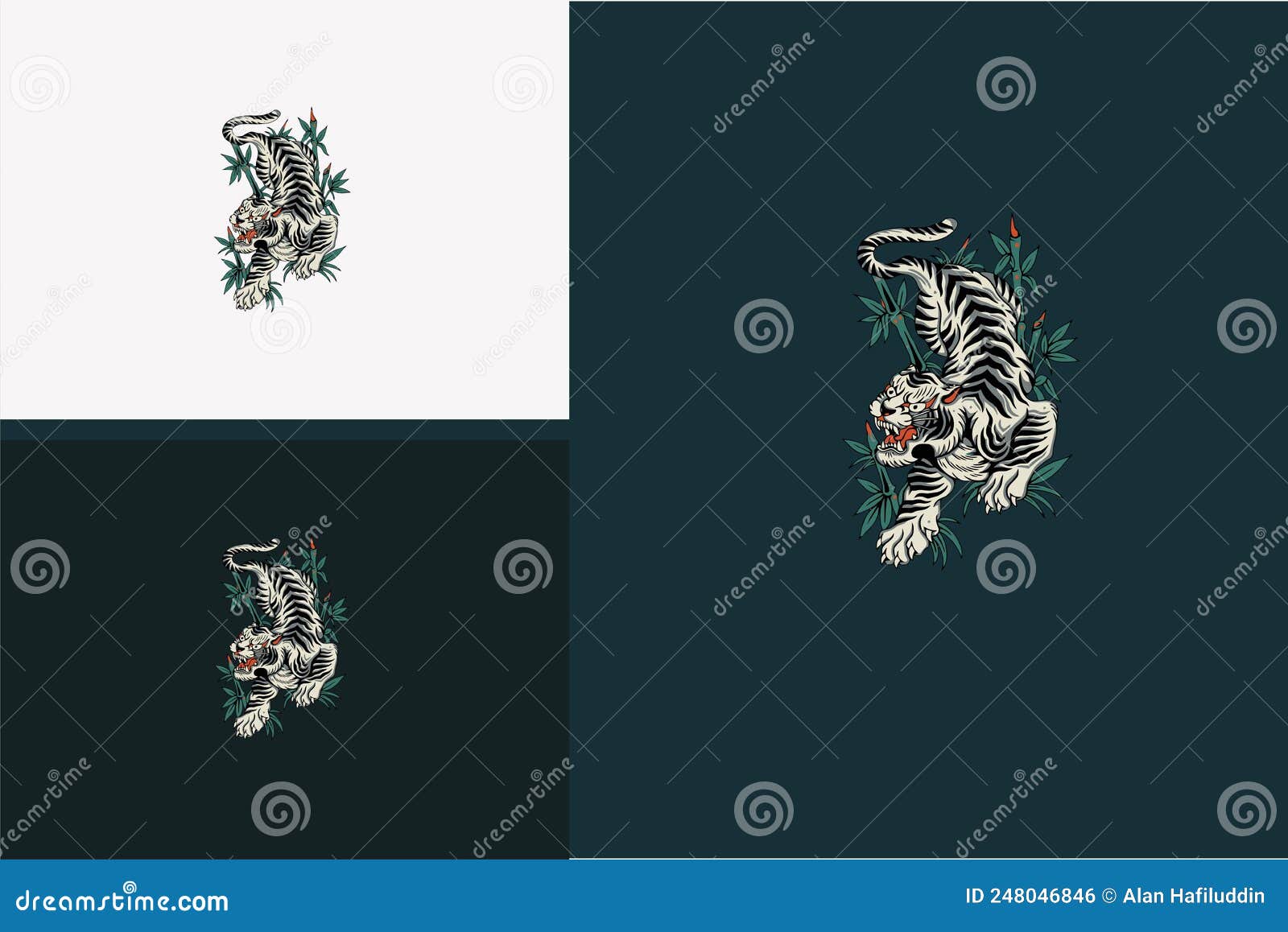 Artwork Design of White Tiger Angry Vector Stock Vector - Illustration ...