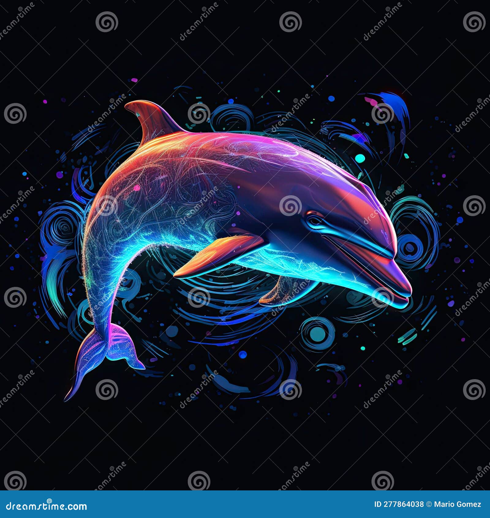 Artwork of a Dolphin Created with Generative AI Technology with Eye ...