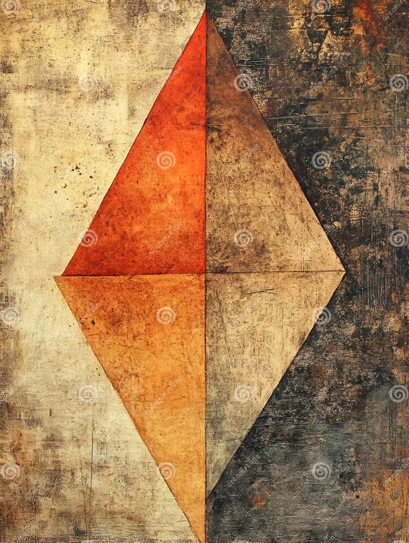 The Artwork Features an Arrangement of Asymmetrical Triangular Shapes ...