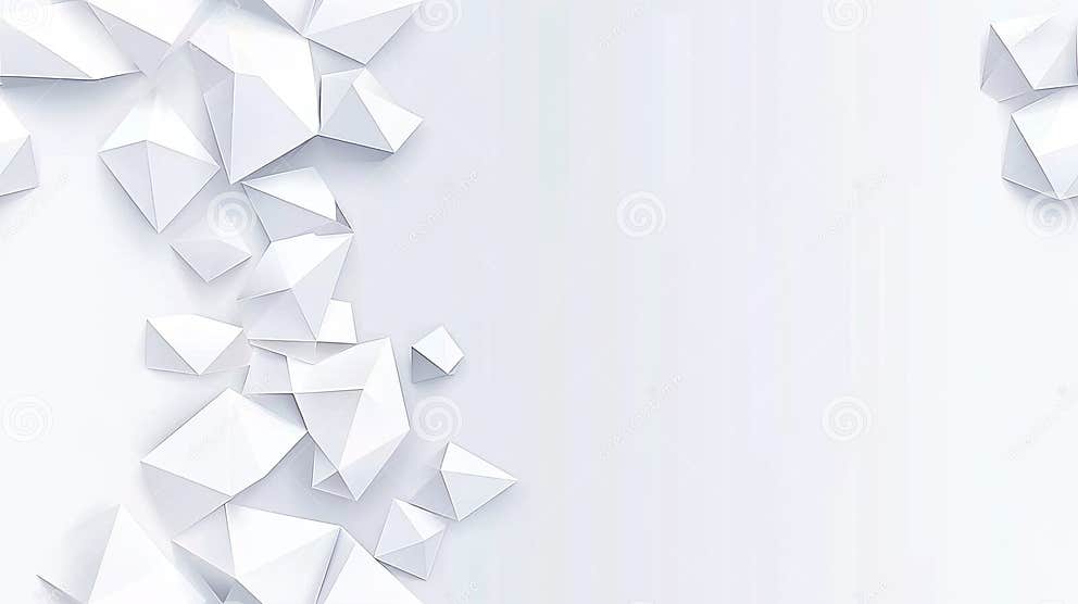 The Artwork Features an Arrangement of White Geometric Shapes Creating ...