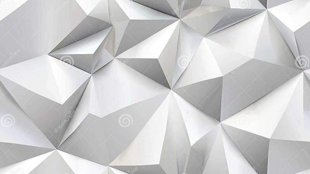 The Artwork Features an Arrangement of White Geometric Shapes Creating ...