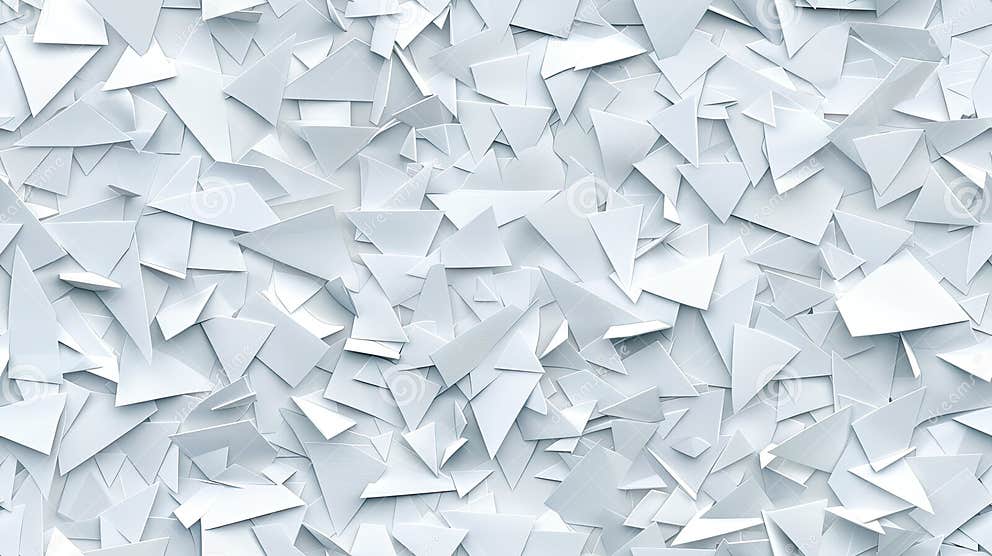 The Artwork Features an Arrangement of White Geometric Shapes Creating ...