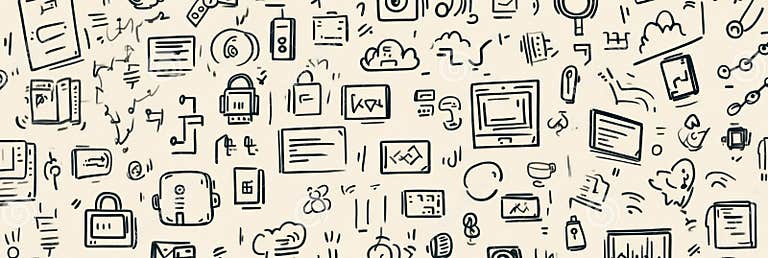 This Artwork Features an Array of Hand-drawn Doodles Showcasing ...