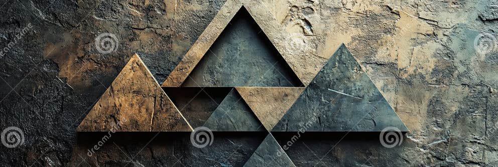The Artwork Features Asymmetrical Triangular Shapes Arranged ...