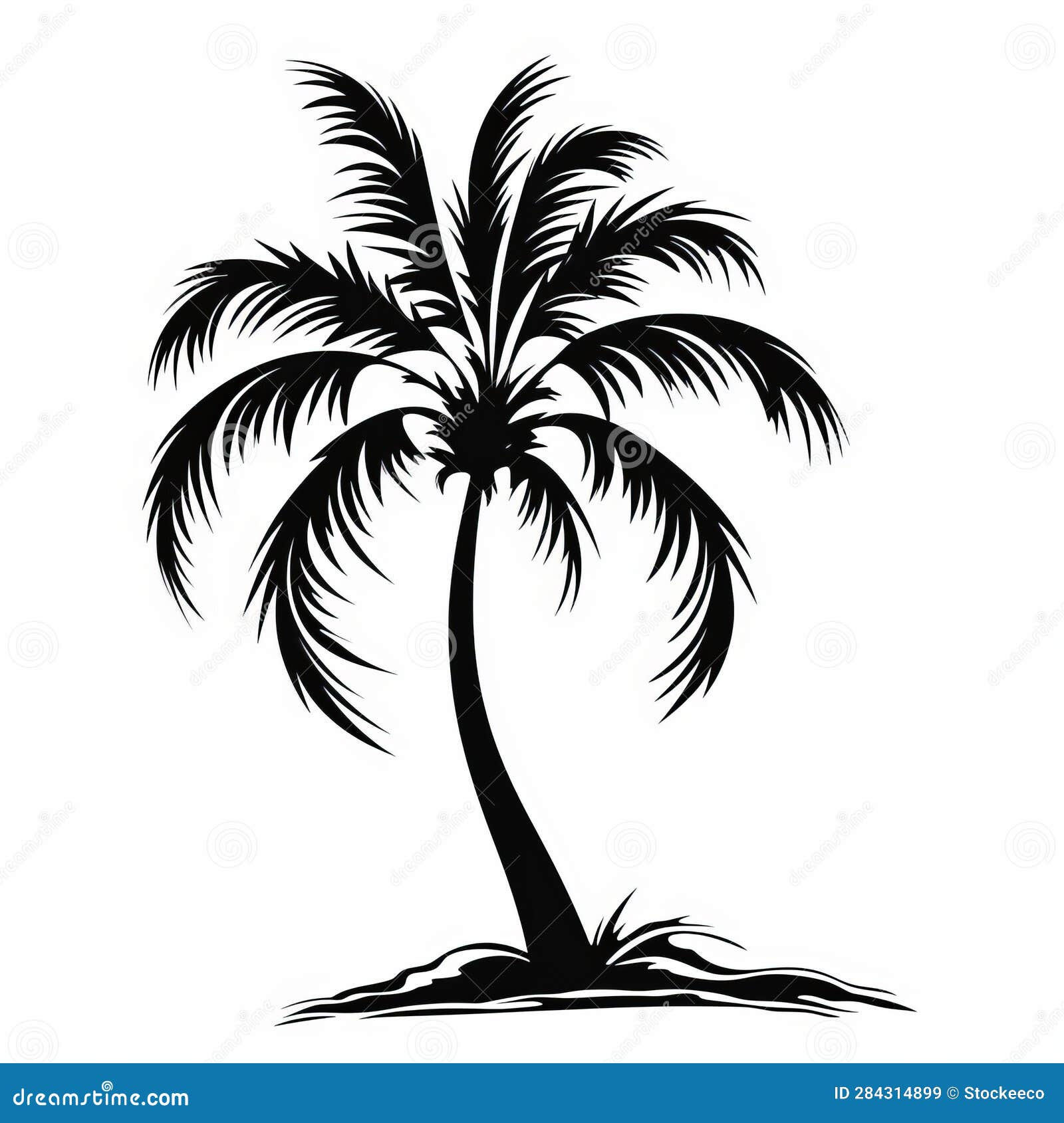 Eye-catching Black Palm Tree Tattoo in 2d Game Art Style Stock ...