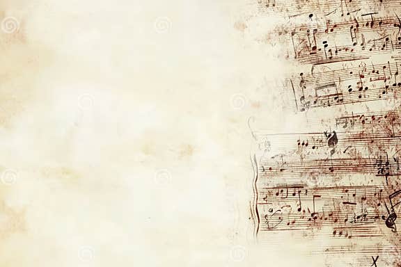 Classical Music Notes on a Clean Solid Background Showcasing Harmonious ...