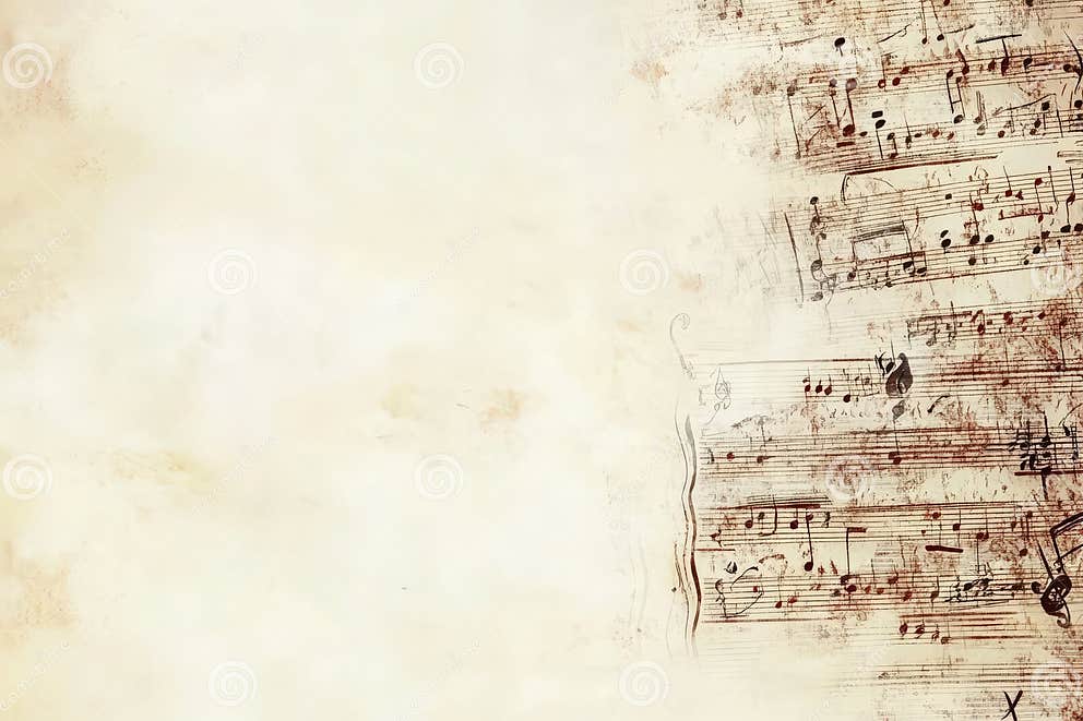 Classical Music Notes on a Clean Solid Background Showcasing Harmonious ...