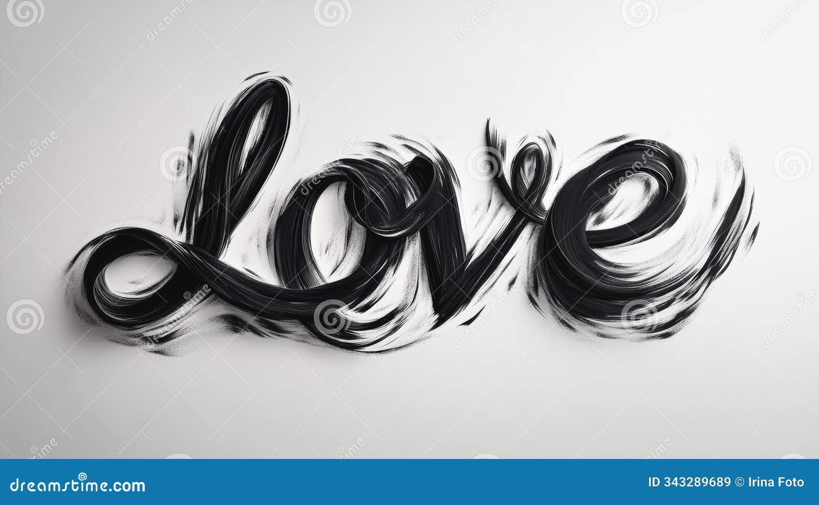 Elegant Black Cursive Text Spelling Love with a Flowing Underline on a ...