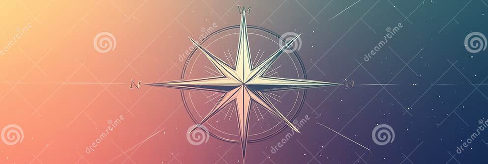 The Artwork Features a Geometric Compass Rose Design, Showcasing Sharp ...