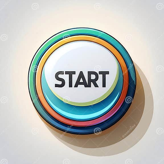 Minimalist Pixel Art Style Start Button with Clean Font and Subtle ...