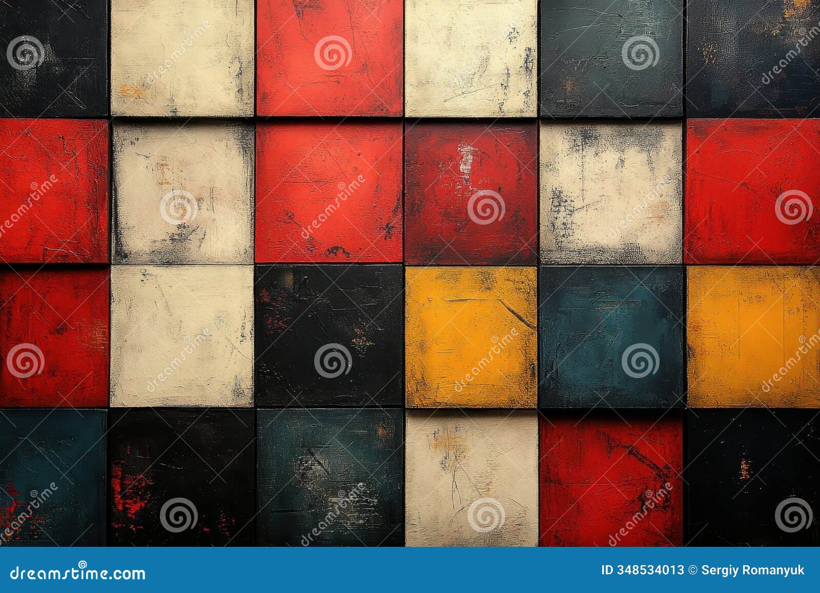 This Artwork Features a Modern Arrangement of Rectangular Blocks in ...