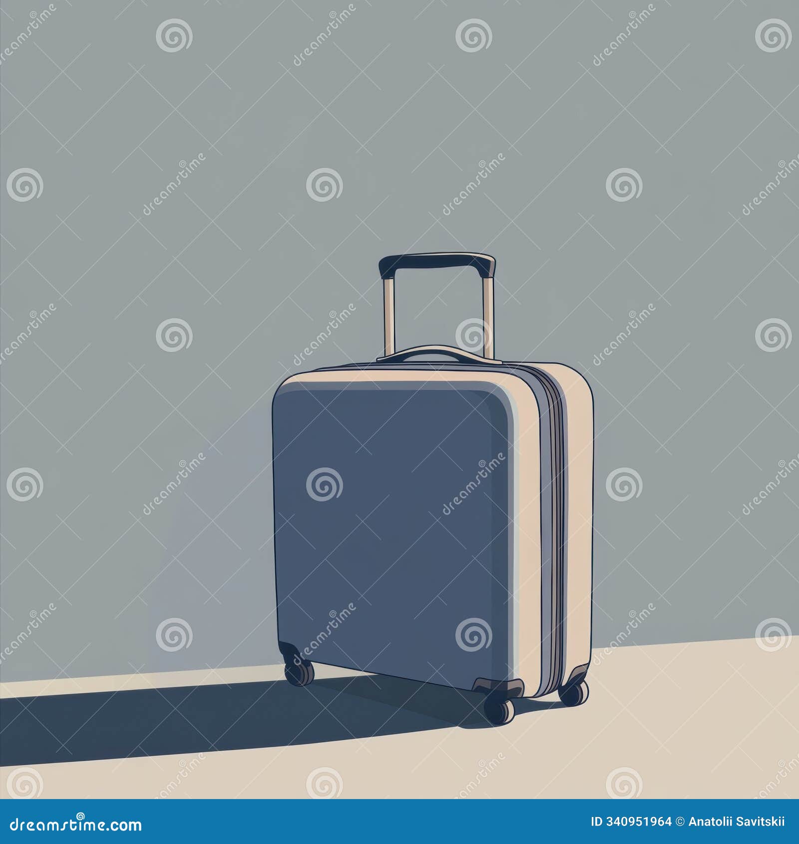 This Artwork Features a Sleek Suitcase with a Handle, Highlighted by ...