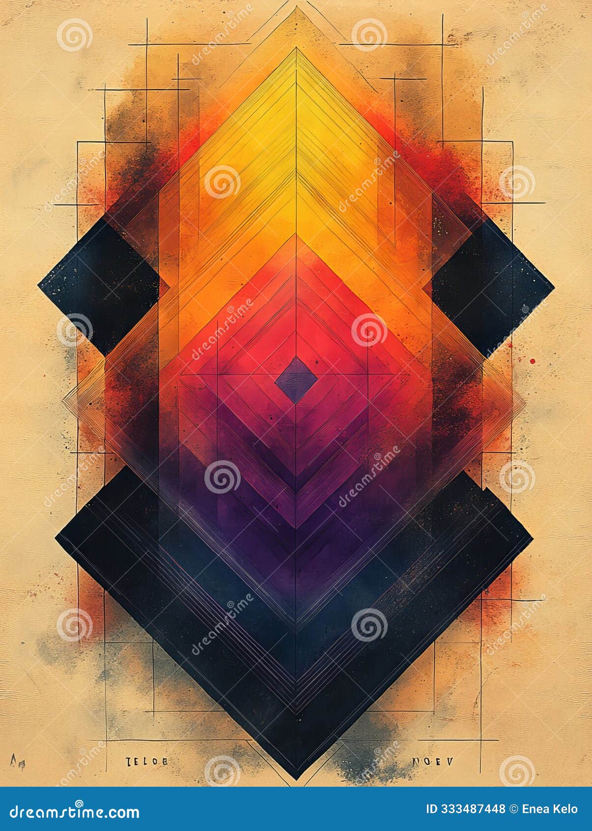 Symmetry in Color: a Minimalist Touch Stock Illustration - Illustration ...