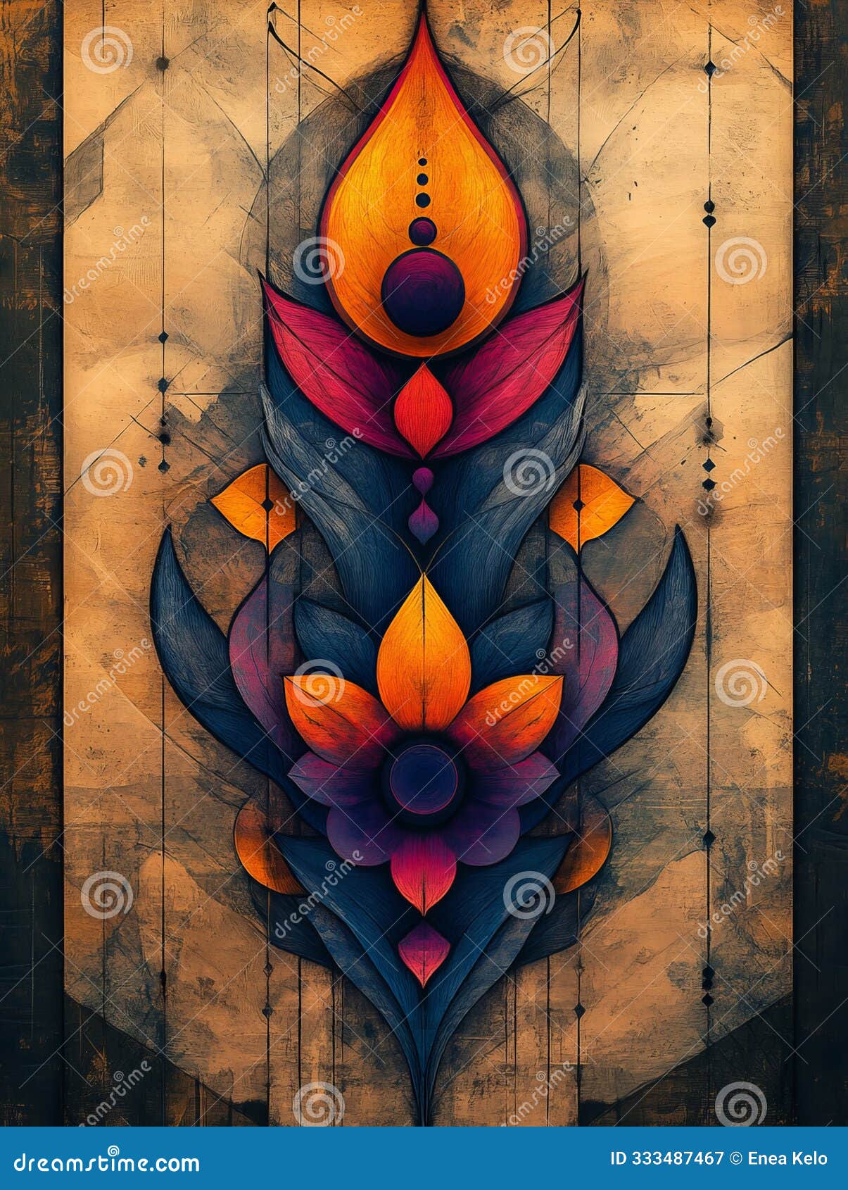 Symmetry in Color: a Minimalist Touch Stock Illustration - Illustration ...