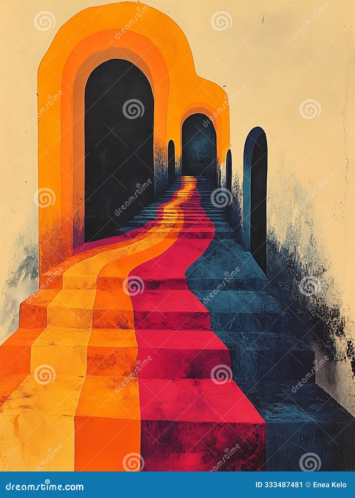 Symmetry in Color: a Minimalist Touch Stock Illustration - Illustration ...