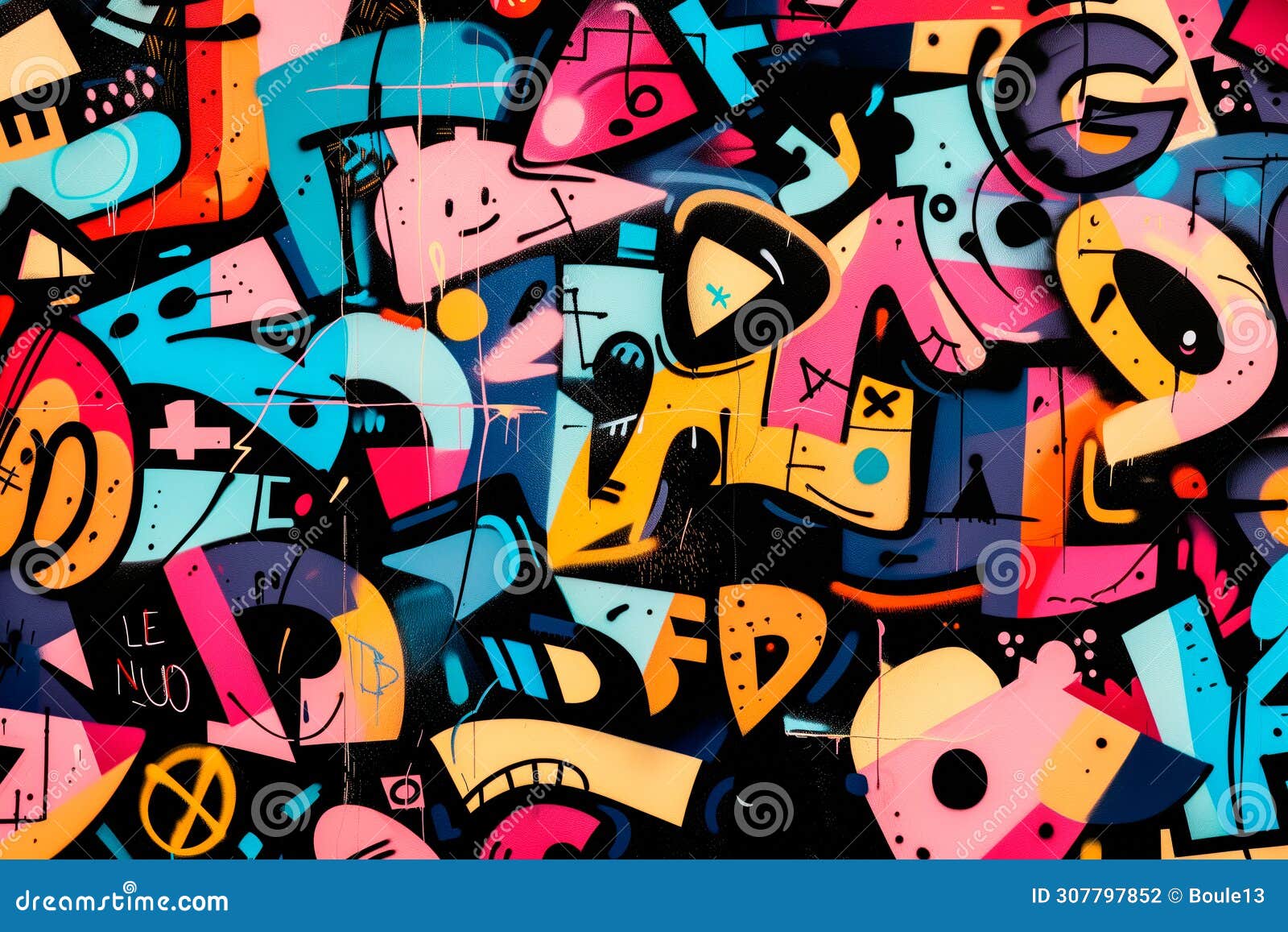 An Artwork Featuring an Abstract Painting Created with Vibrant Colors ...