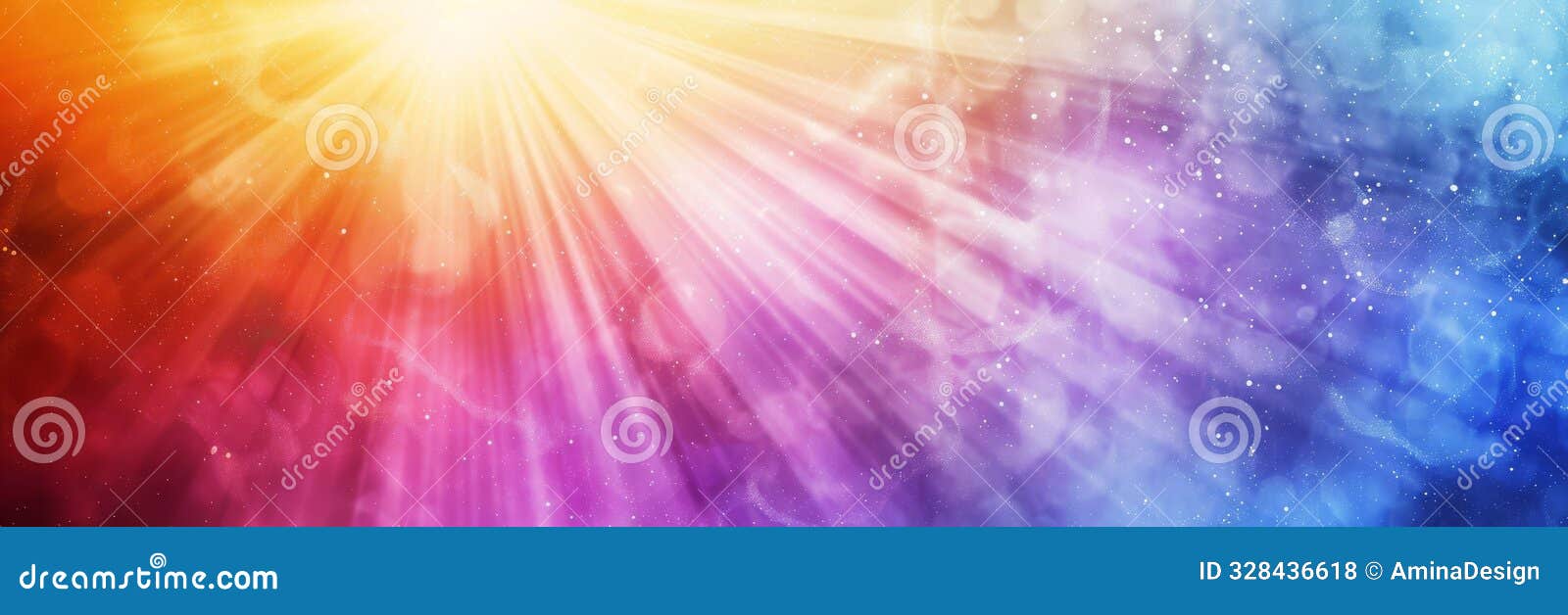 Artwork Featuring Abstract Radiant Light Rays with Colorful Spectrum ...