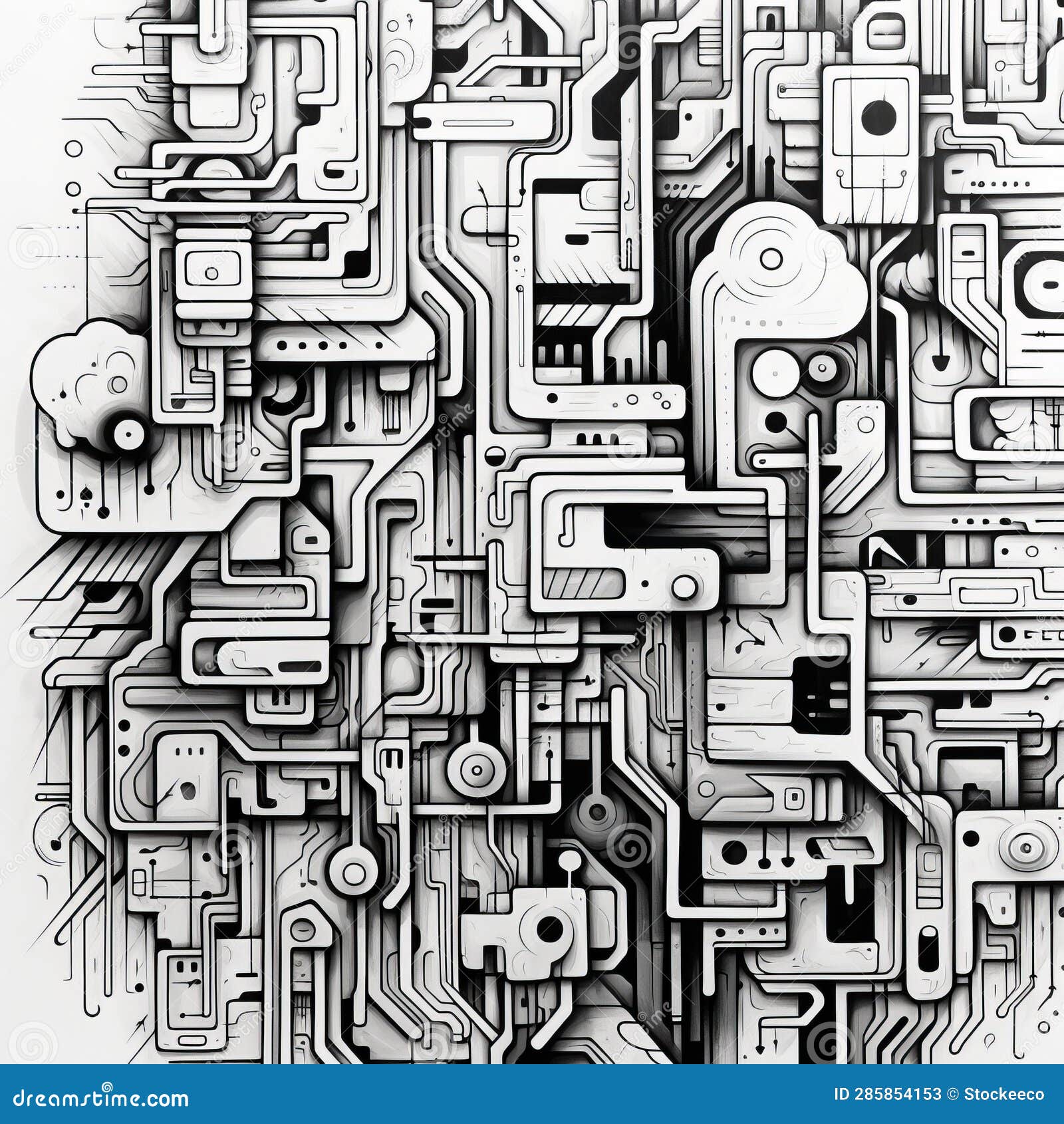 Mechanical Schematics Line Icons Collection. Blueprint, Diagram ...