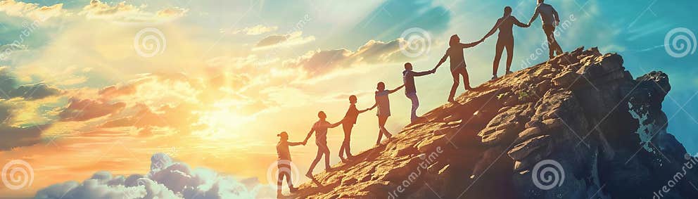 Artwork of a Group of People Collaborating on a Project Symbolizing Teamwork and Shared Success ...