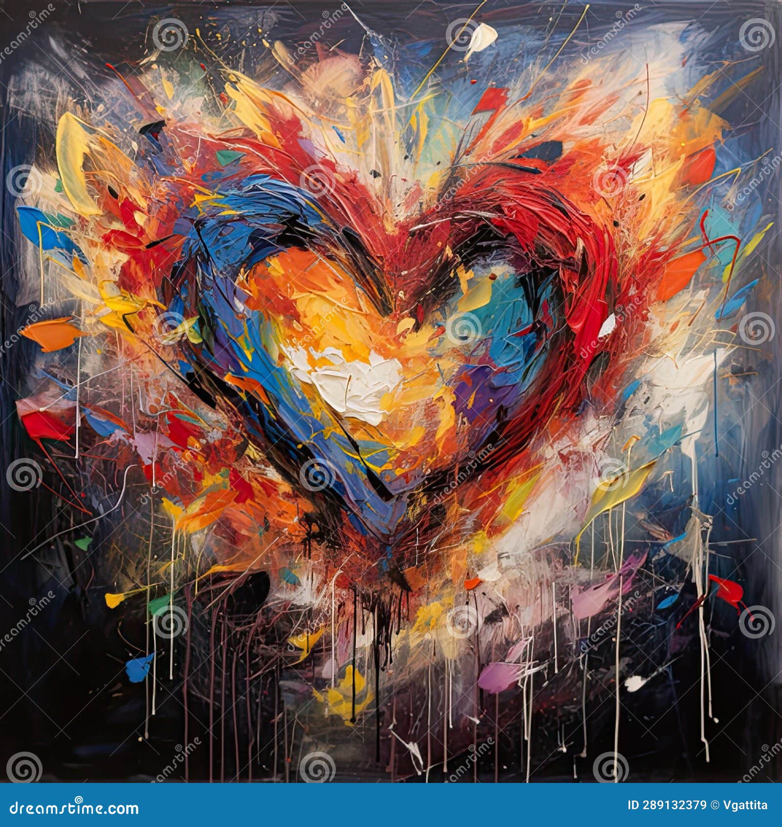 Artwork Heart Texture Shape in Splash Love Illustration Stock ...