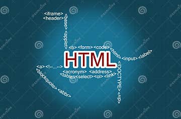 Artwork of HTML Language Background Stock Illustration - Illustration ...