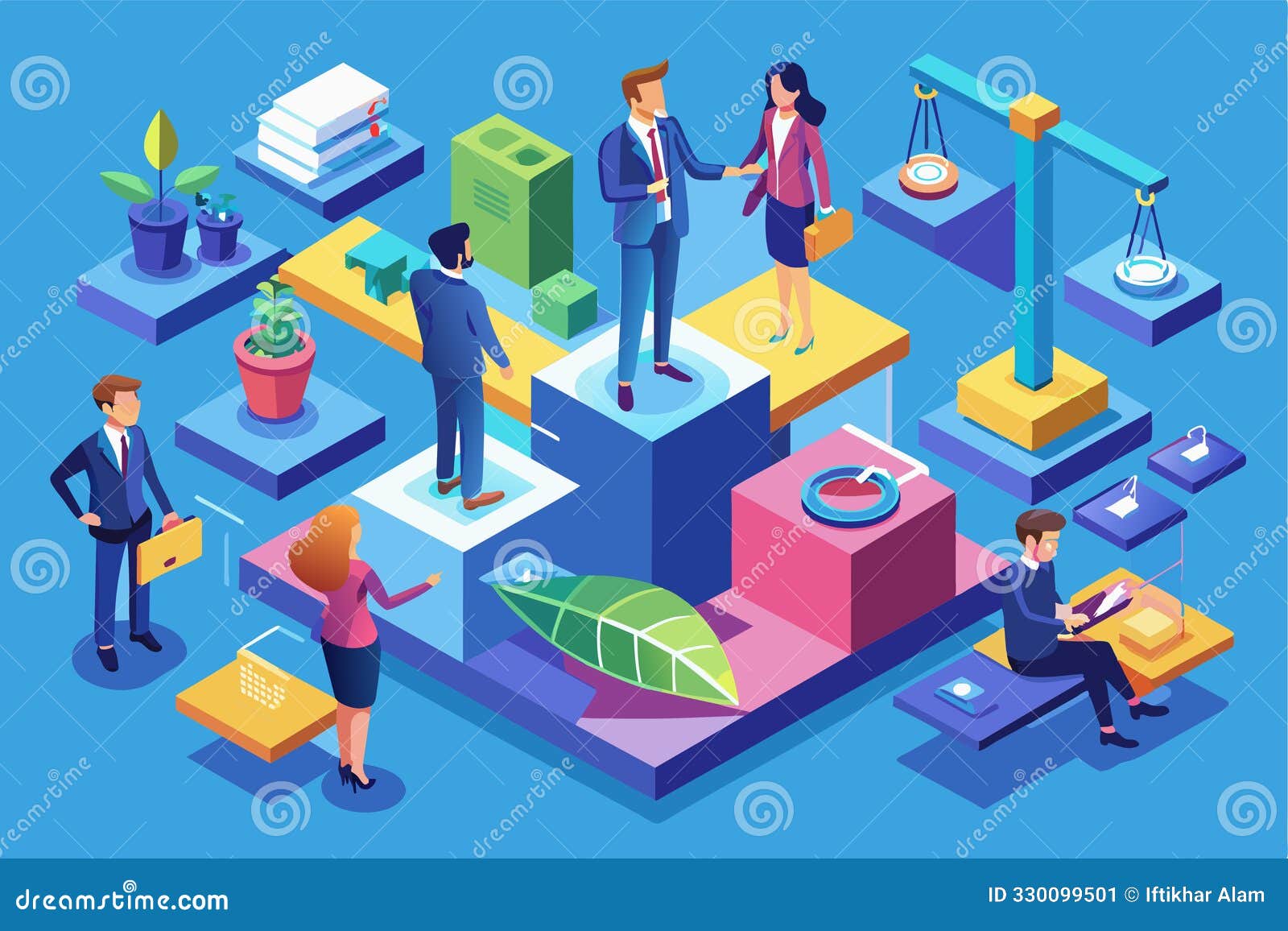 This Artwork Illustrates Diverse Professionals Engaging in Discussions ...