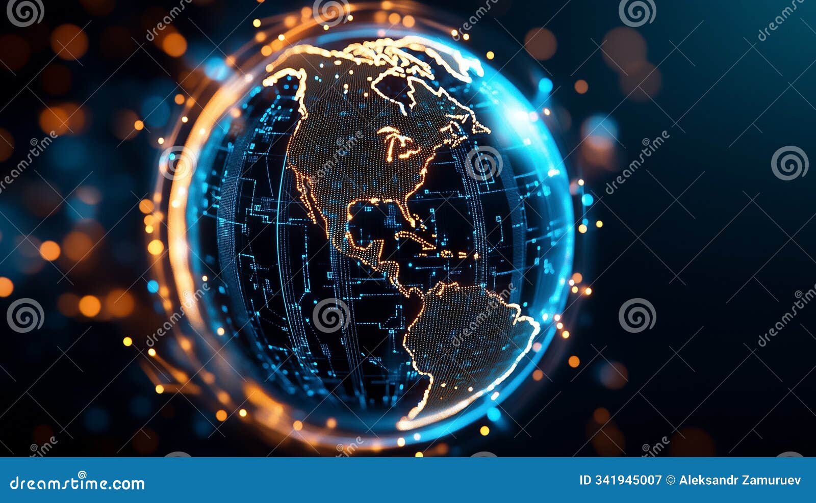 This Artwork Illustrates North America Surrounded by Vibrant Internet ...