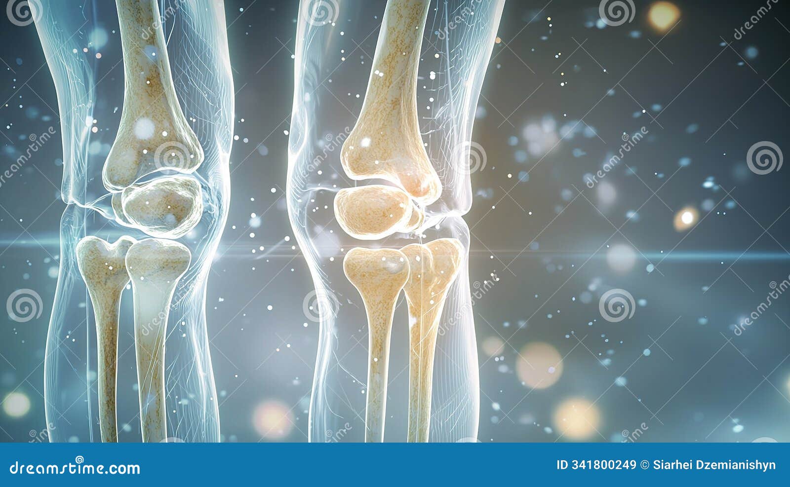 Anatomical Representation of Human Knees Showcasing Joint Structure and ...