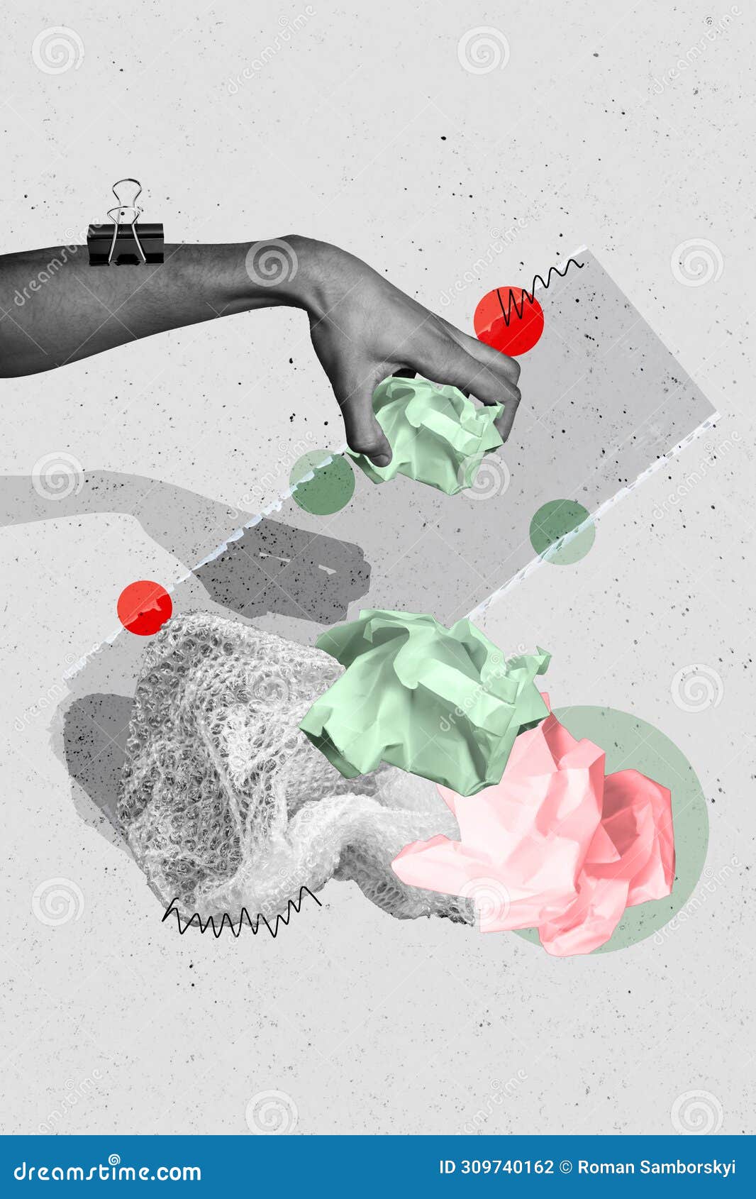 Artwork Illustration Collage Poster Concept of Reduce Using ...
