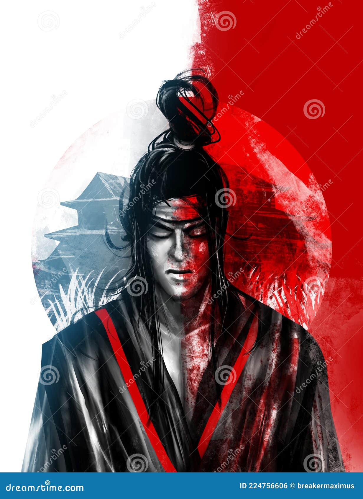 Evil Samurai Alien Robot Illustration | CartoonDealer.com #249620143