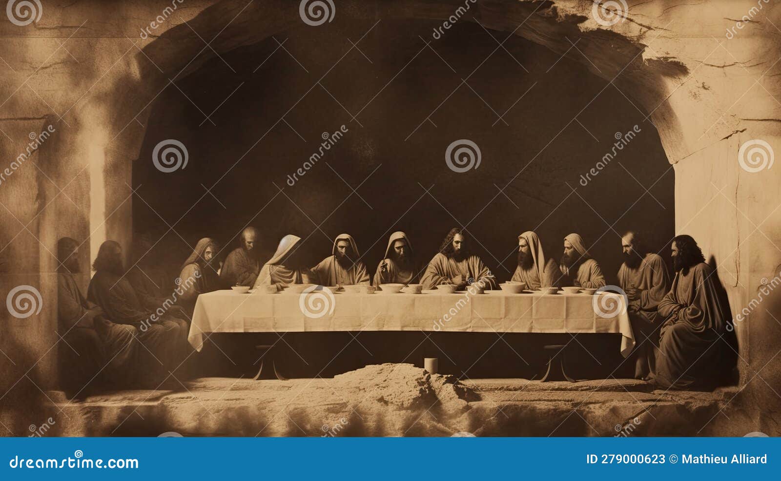 Artwork Inspired by the Last Supper, Communion Stock Illustration ...