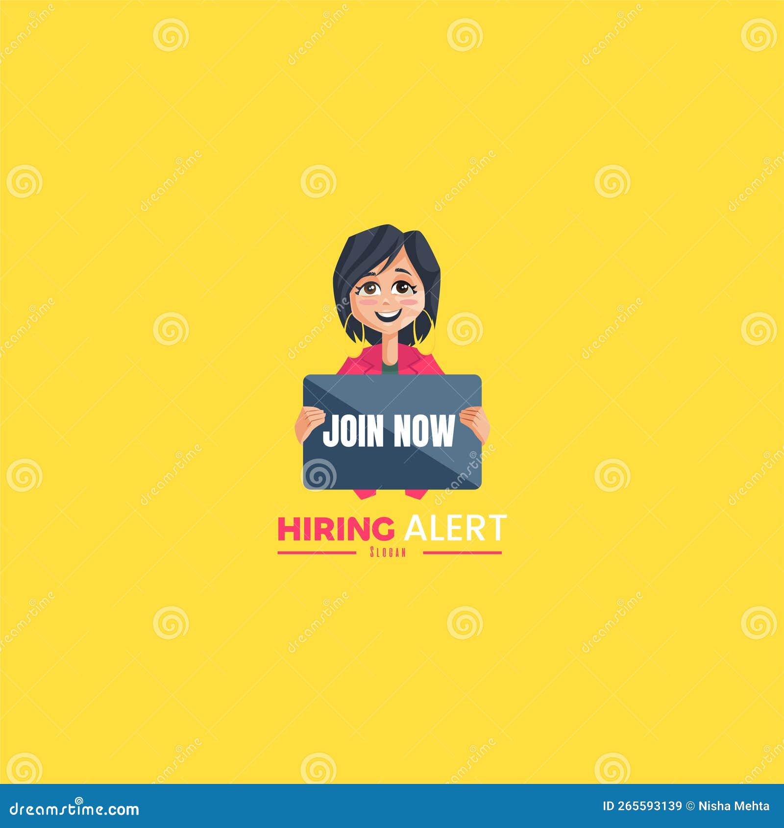 Hiring Alert Vector Mascot Logo Stock Vector - Illustration of background, abstract: 265593139