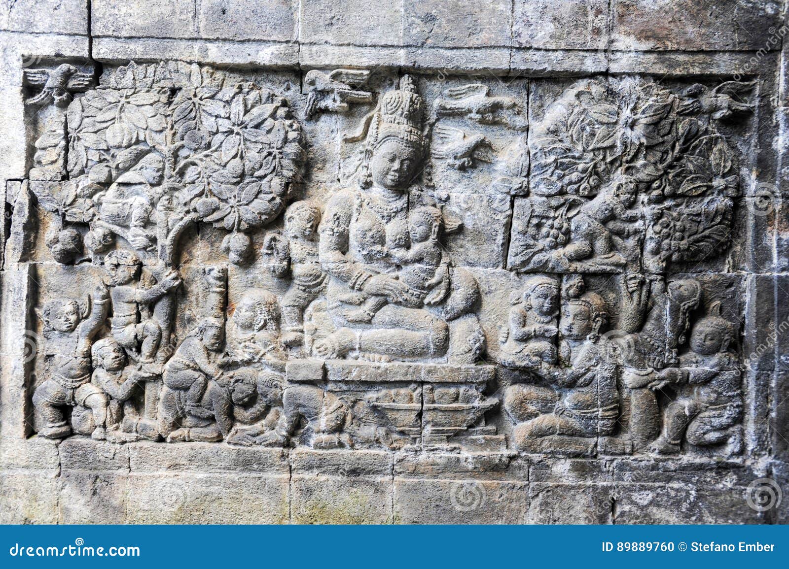 Artwork of Mendut Buddhist Temple Located Near Borobudur in Java Stock ...