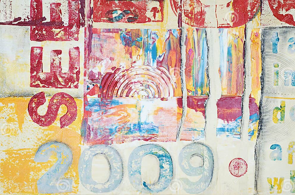 Artwork modern 2009 stock illustration. Illustration of text - 9474540