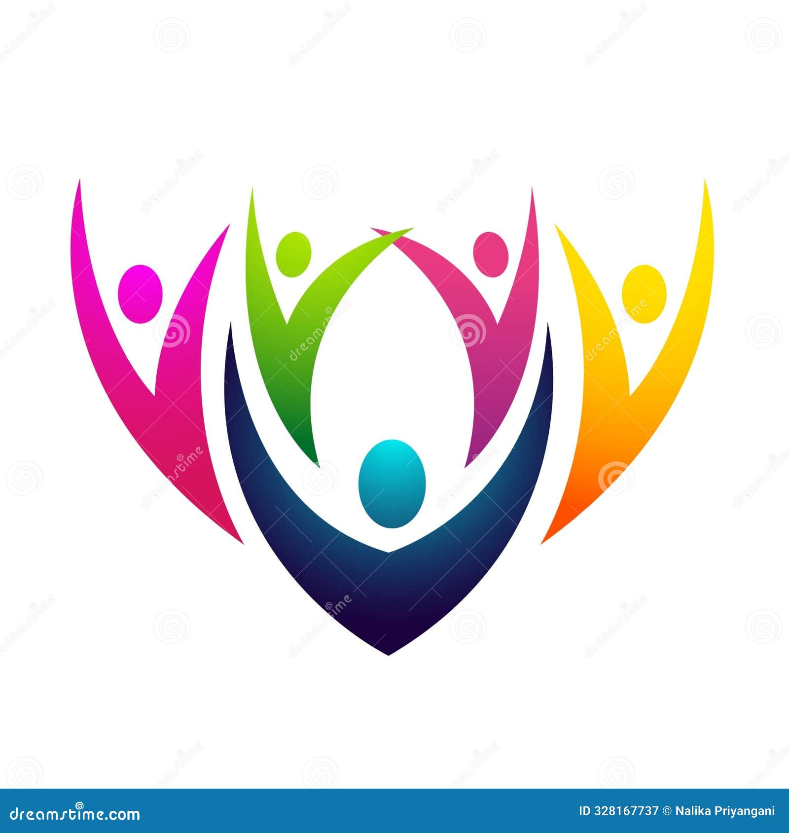 Artwork of a People Community Logo with a Isolated Background. Stock ...