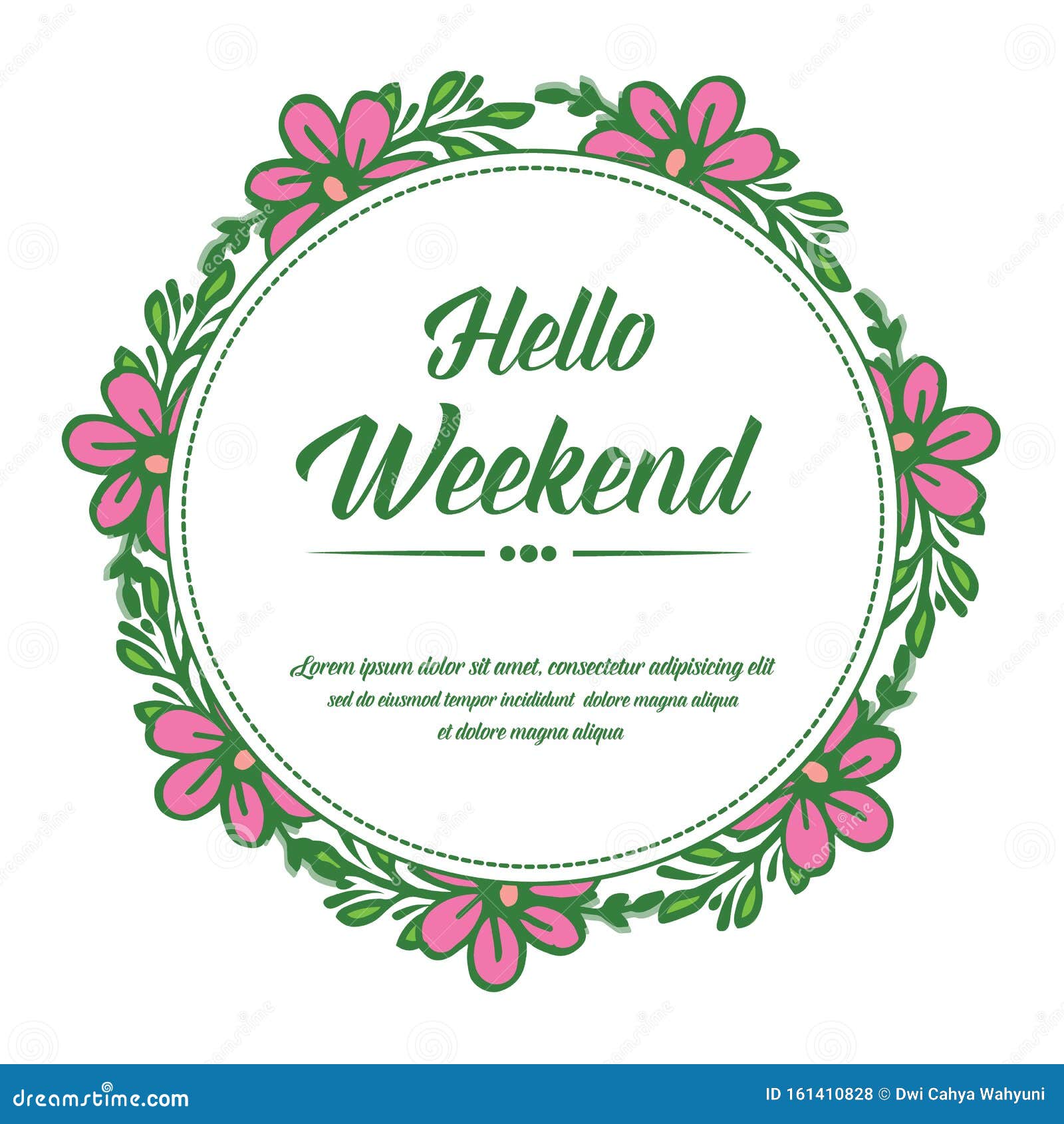 Artwork of Pink Flower Frame, for Wallpaper of Card Hello Weekend ...