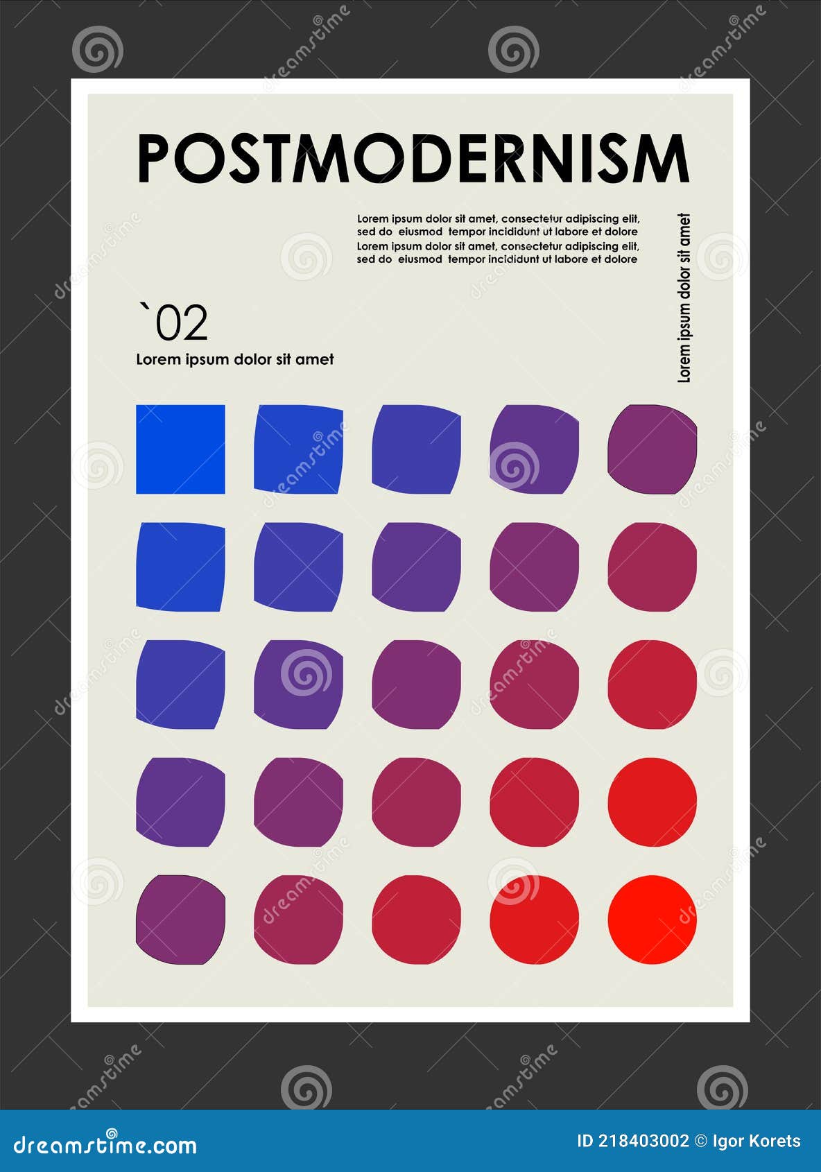 Artwork, Poster Inspired Postmodern of Vector Abstract Dynamic Symbols ...