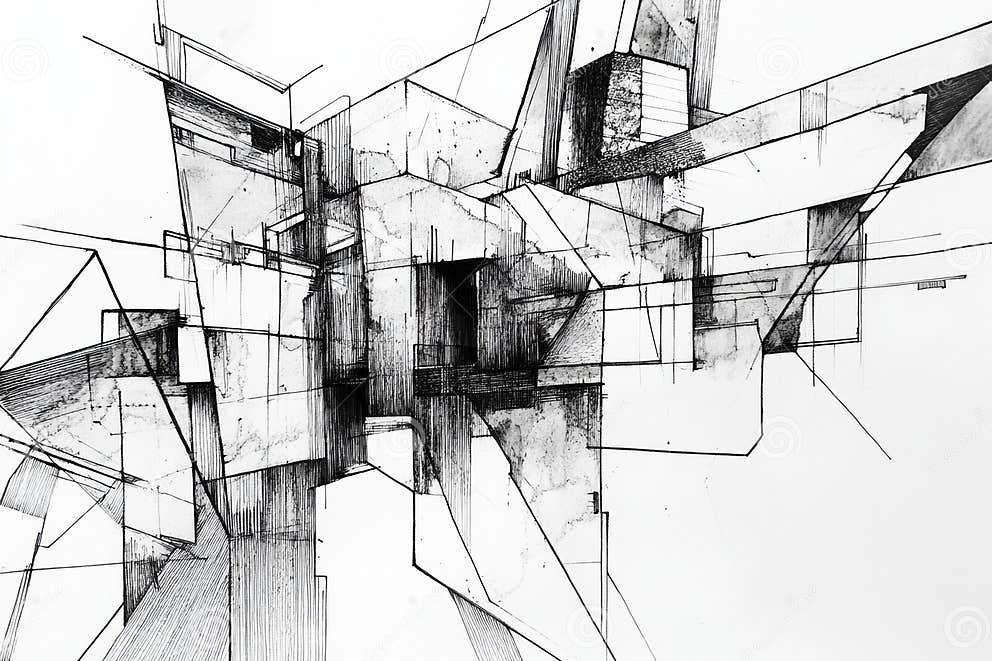 This Artwork Presents a Complex Urban Environment, Filled with ...
