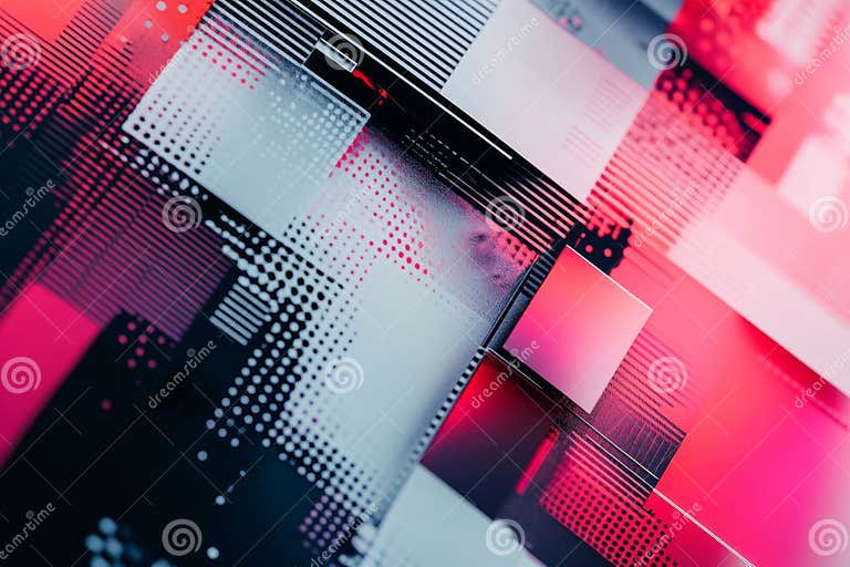 Abstract Composition Featuring Geometric Shapes in Binary Design Stock ...