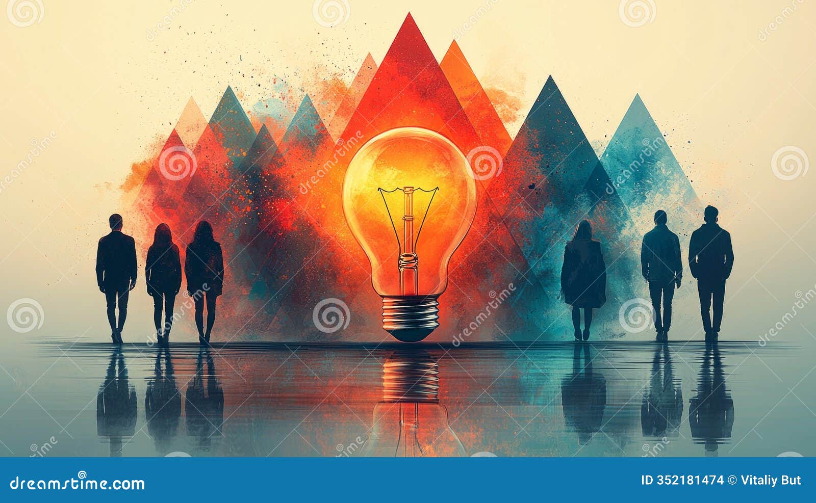 Artwork Showcases Abstract Light Bulb Integrated Geometric Patterns ...