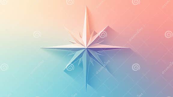 This Artwork Showcases a Compass Rose with Clean, Sharp Lines Radiating ...