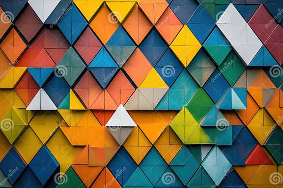 This Artwork Showcases a Dynamic Composition of Triangular Shapes in ...